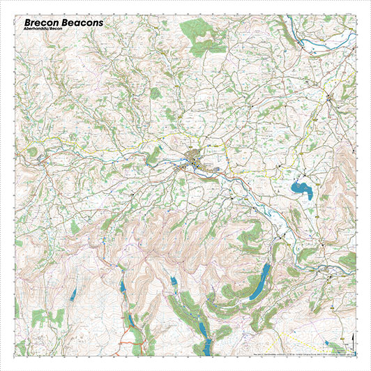 Brecon Beacons Map - Lightweight Durable Fabric SplashMaps