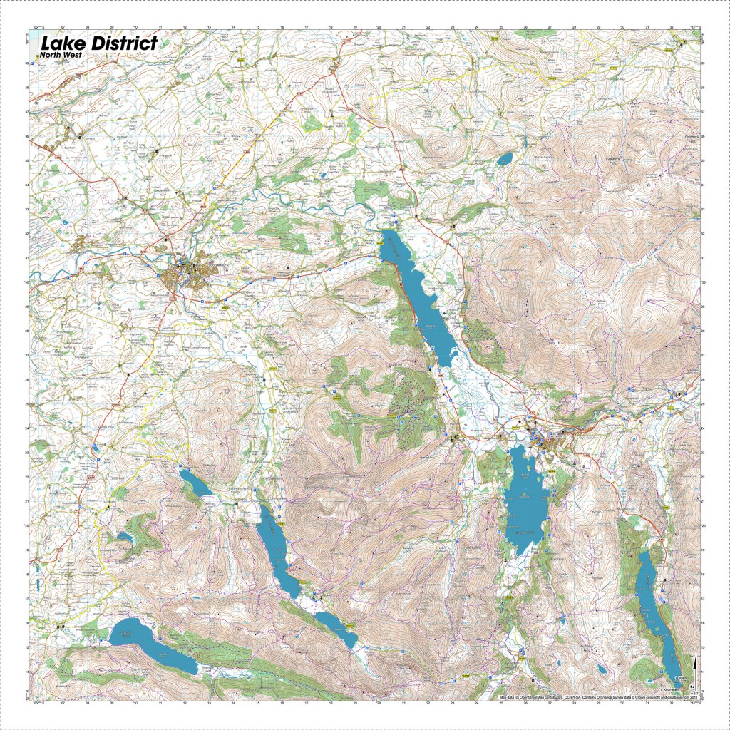 Lake District Map North West - SplashMaps for outdoor adventures
