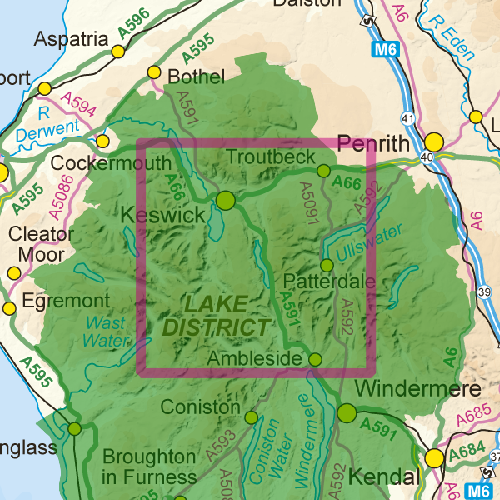 Lake District Map Central SplashMap