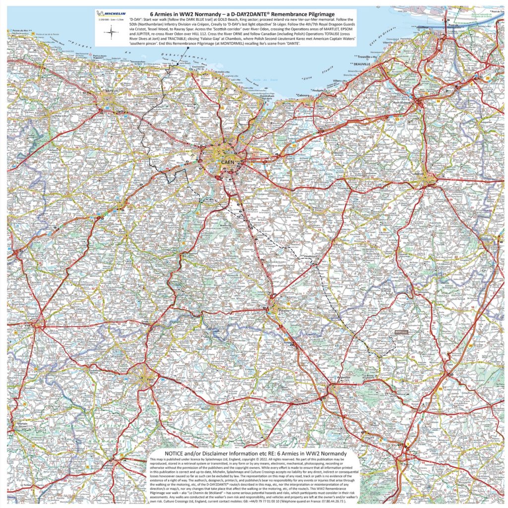 6 Armies in Normandy Map - WW2 Walking SplashMap