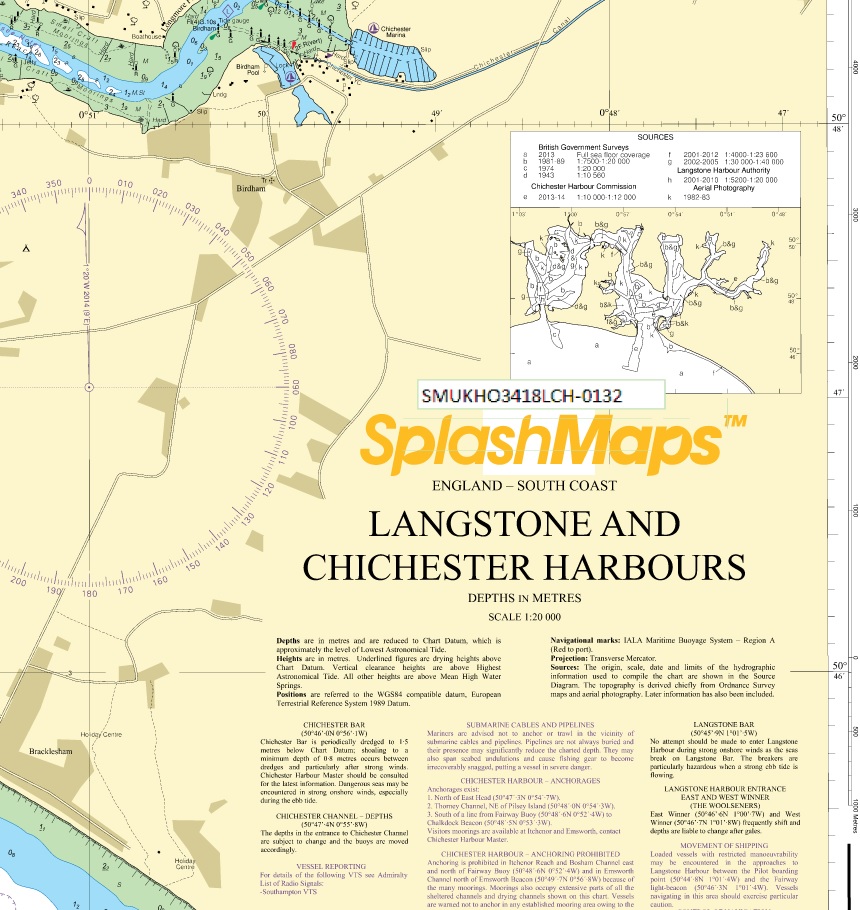 Langstone and Chichester Harbours SplashMaps Chart