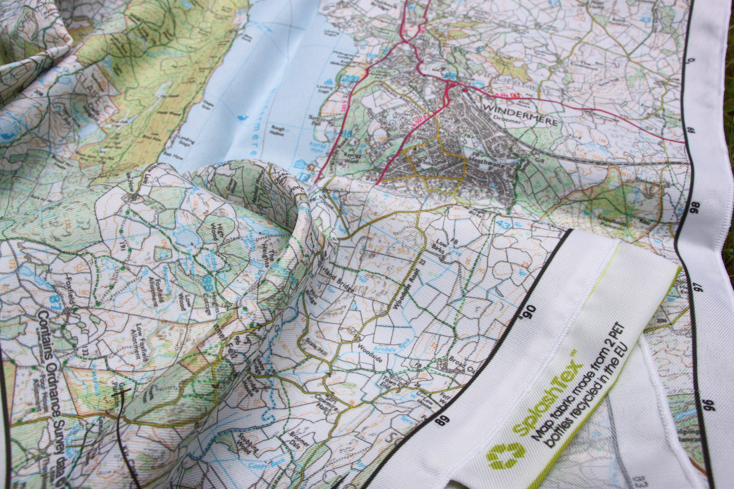 Windermere Map -Coniston & Grizedale Forest Recycled OS Map