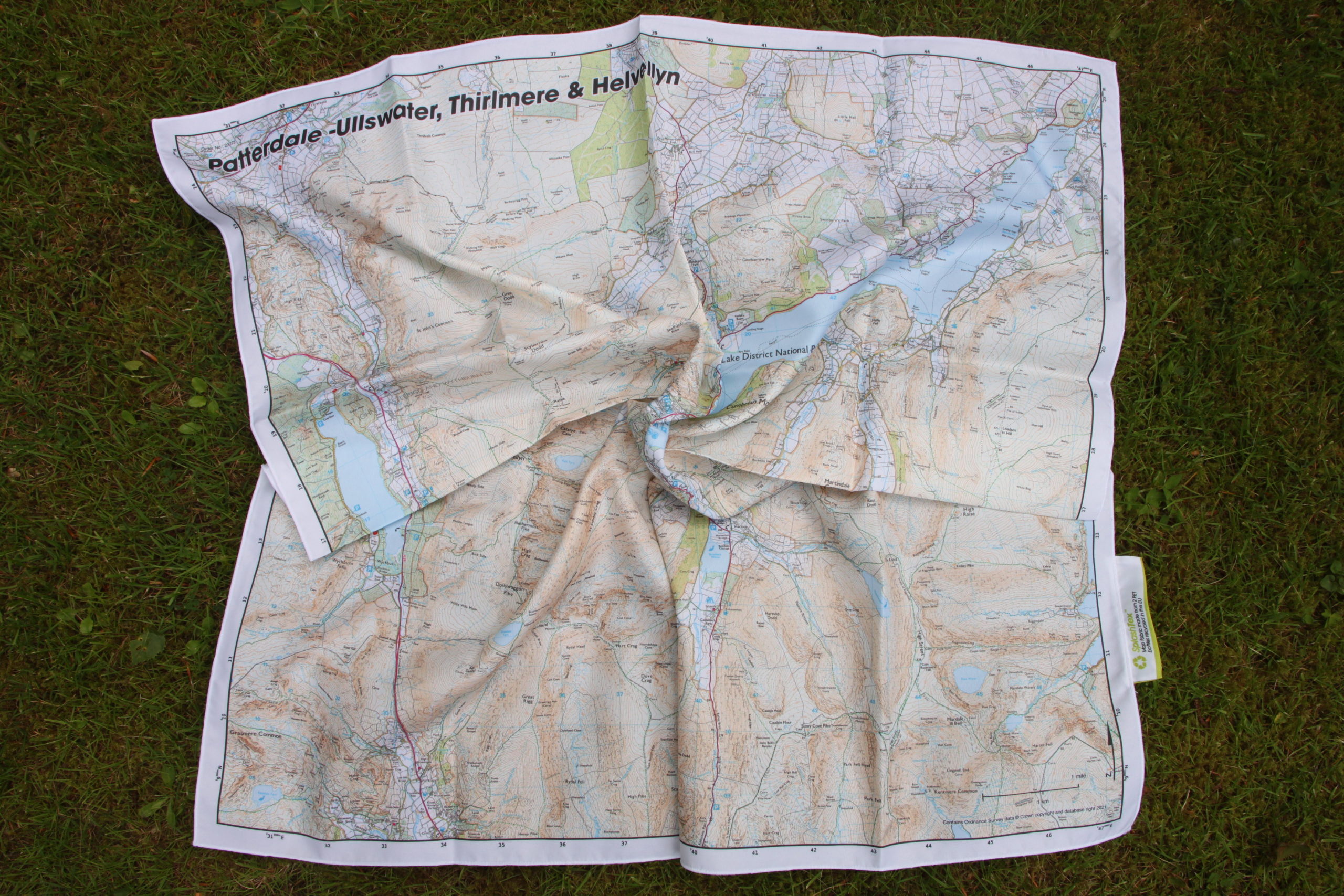 Patterdale Map - Ullswater, Thirlmere & Helvellyn Recycled OS Map