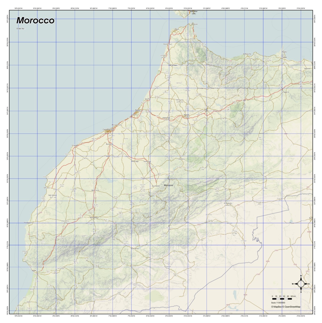 Map of Morocco from SplashMaps