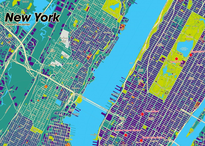 New York Toob | New York Landmark Map - SplashMaps