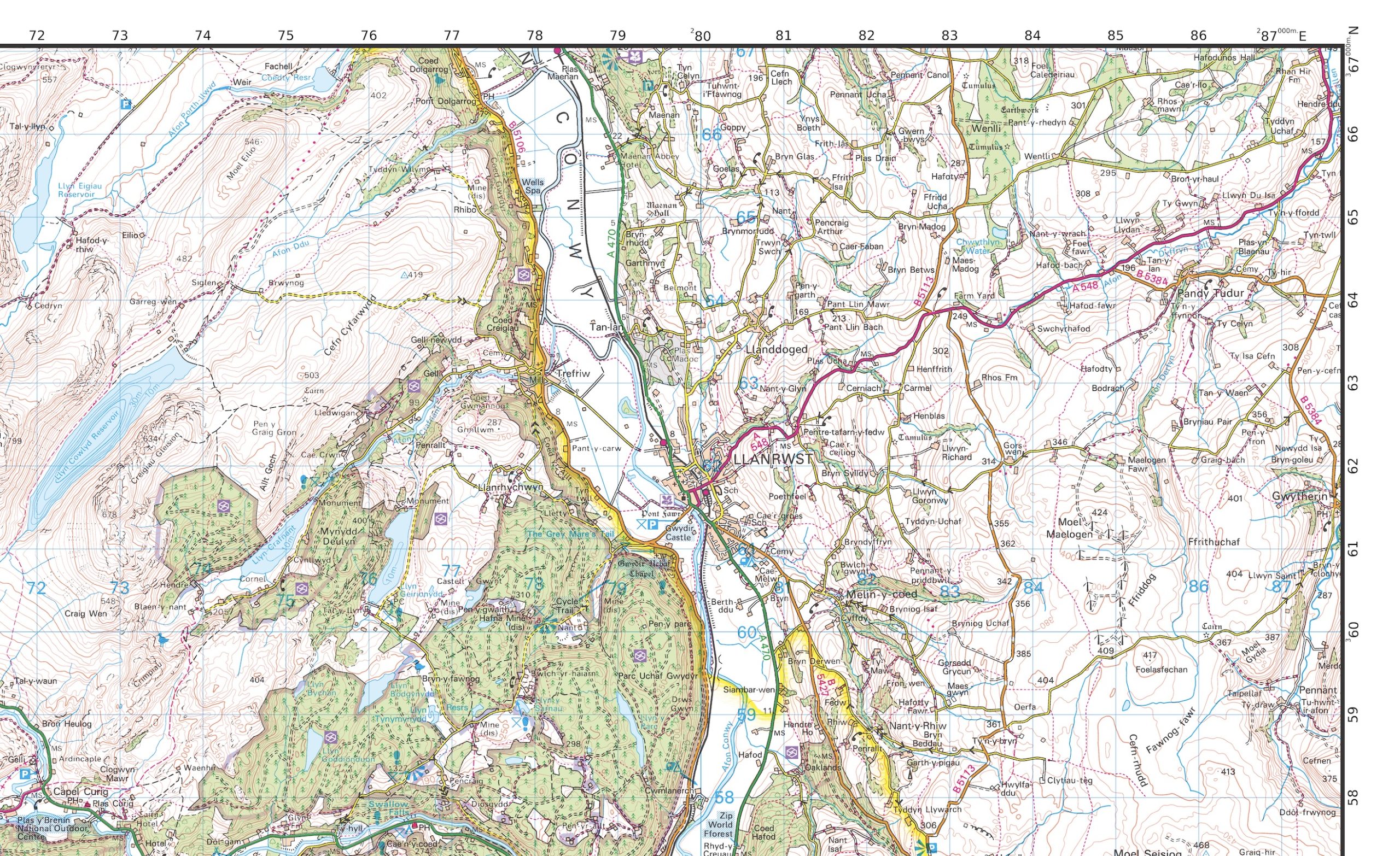 Snowdon Map a Snowdonia map from SplashMaps