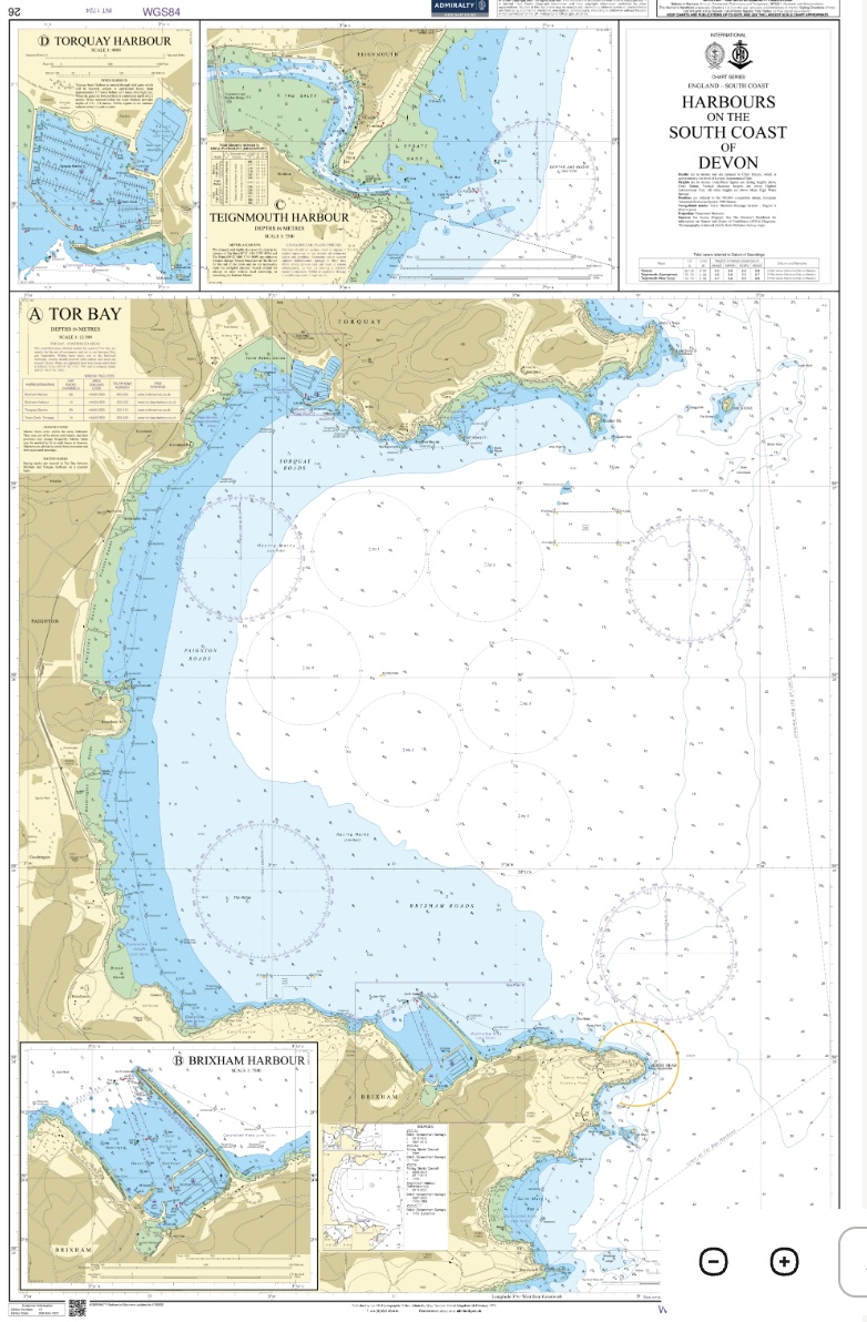 Harbours on the South Coast of Devon Chart from SplashMaps