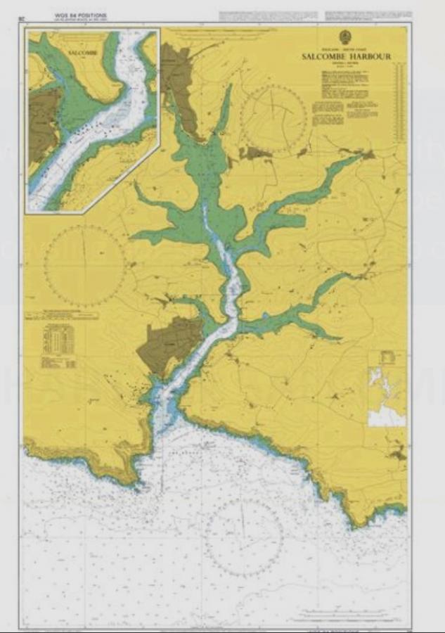 Salcombe Harbour Chart from SplashMaps
