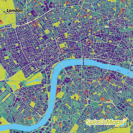 Vibrant London Map lens cloth from SplashMaps