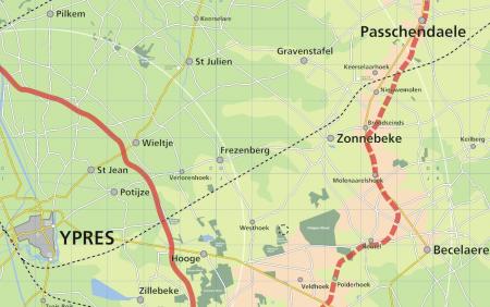 WW1 Ypres Salient Map from SplashMaps