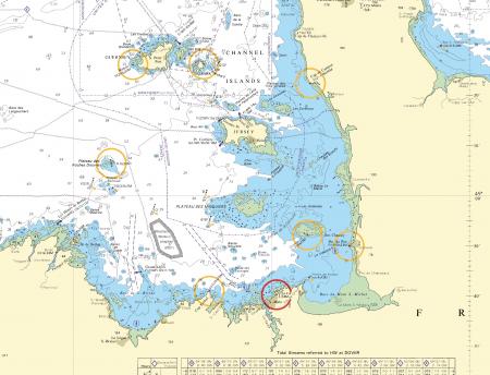 English Channel Sea Chart