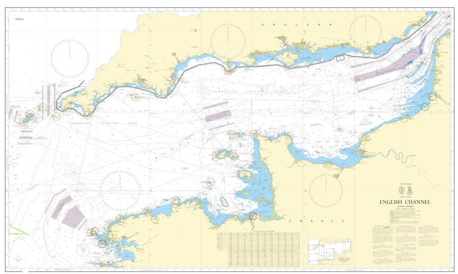English Channel Sea Chart
