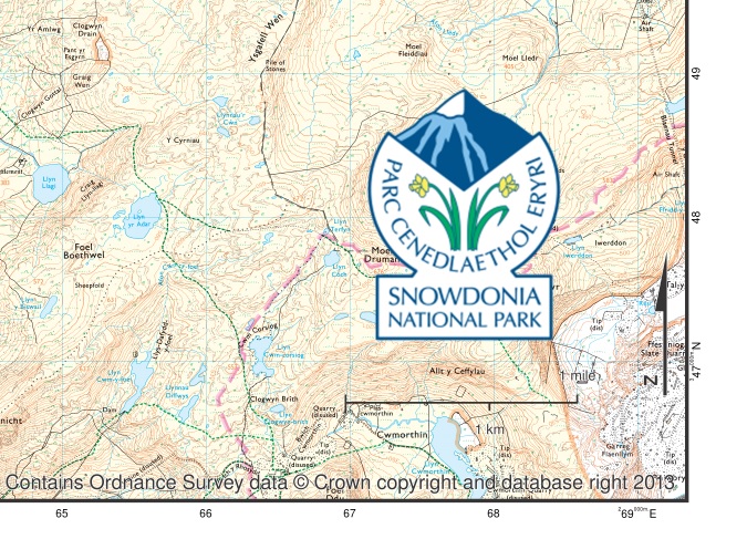 Yr Wyddfa/ Snowdon OS Map
